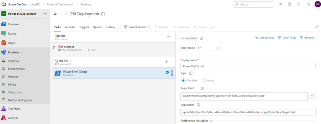 Use Azure Pipelines for automated deployment of Power BI files – Peek Data Consultancy